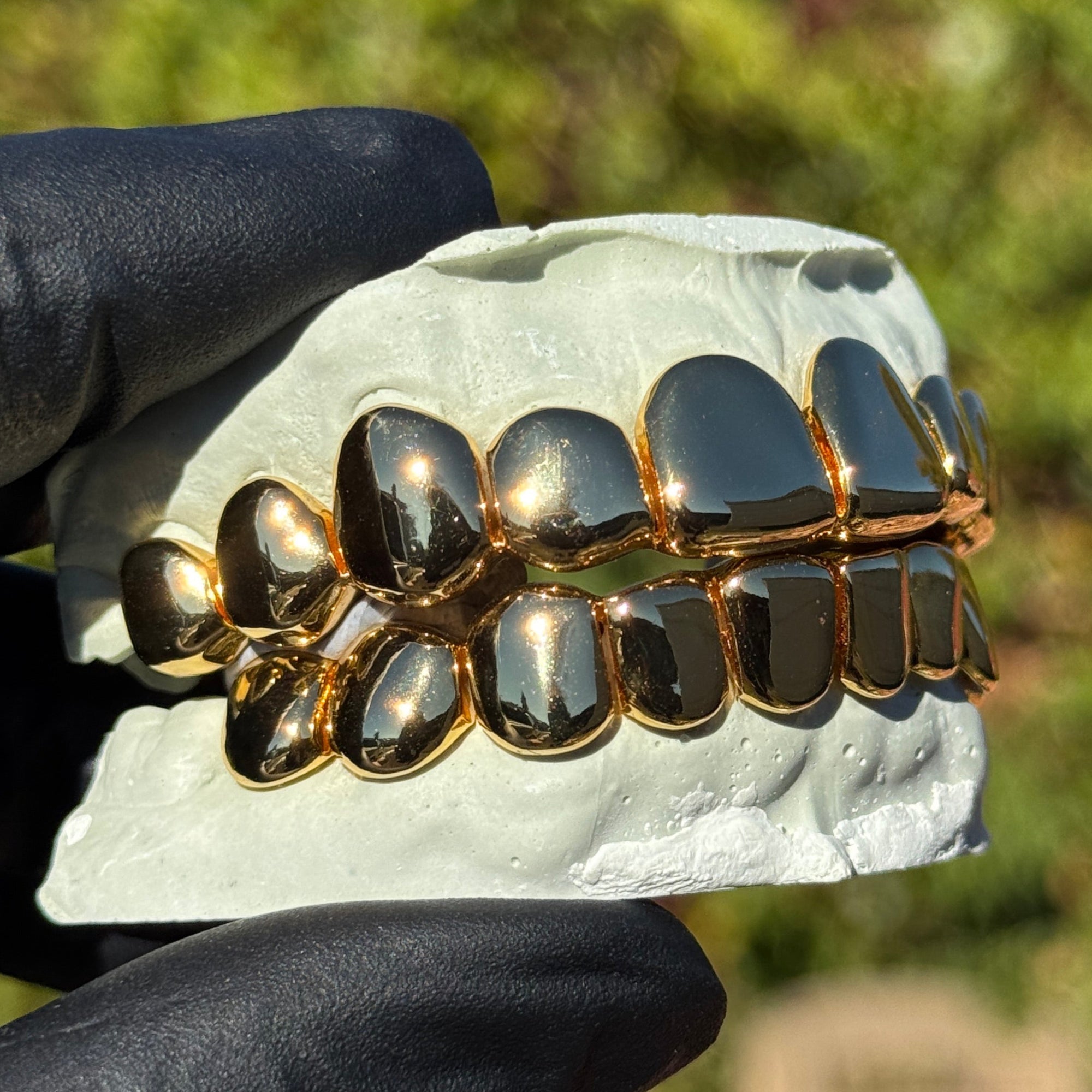 Non-Precious Dental Gold (NPG) Deep Cut Grillz - Custom Gold Grillz