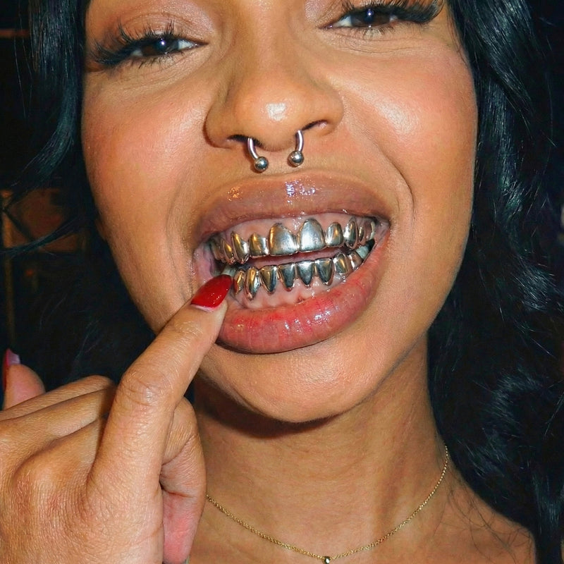 Buy Sterling Silver Grillz & White Gold Teeth - Custom Gold Grillz