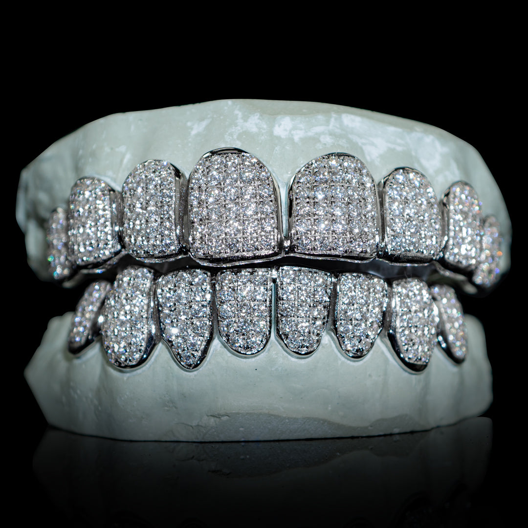 Custom Moissanite Diamond Grillz | Moissanite Grill (Straight Set ...
