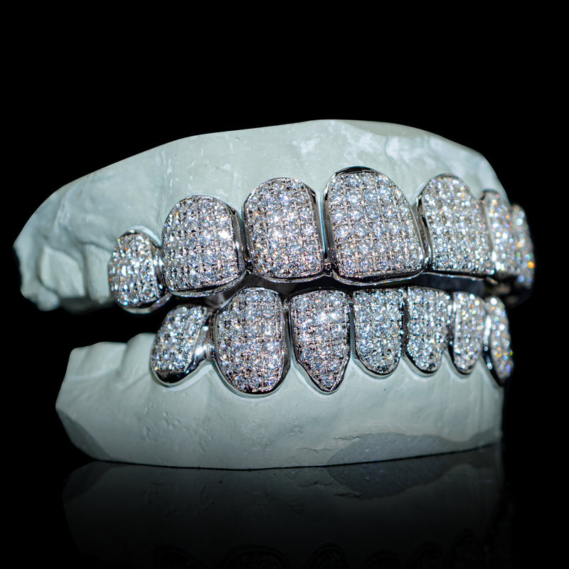 Custom Moissanite Diamond Grillz | Moissanite Grill (Straight Set ...