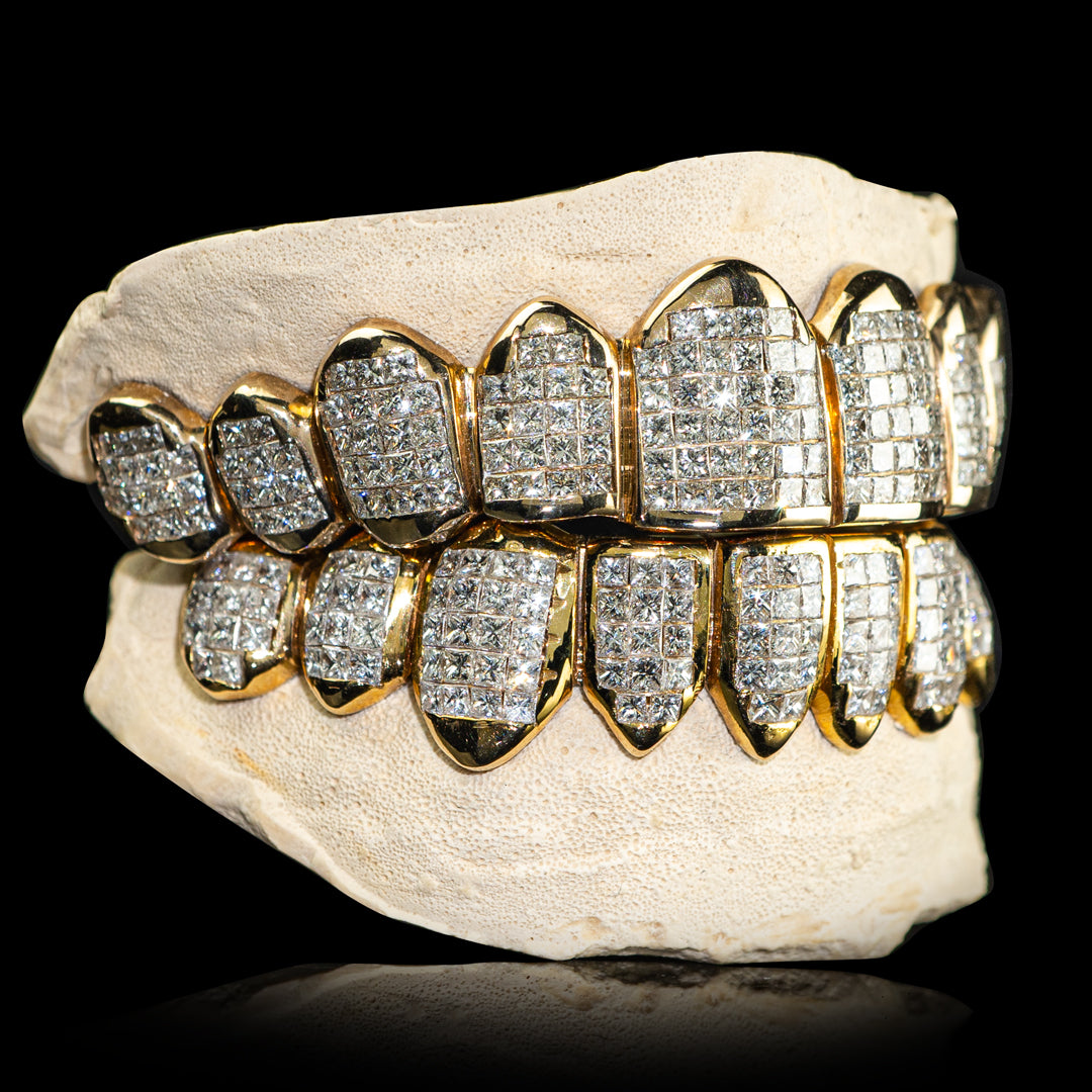 Invisible Set Princess Cut VVS Moissanite Grillz – Flawless Iced Look ...