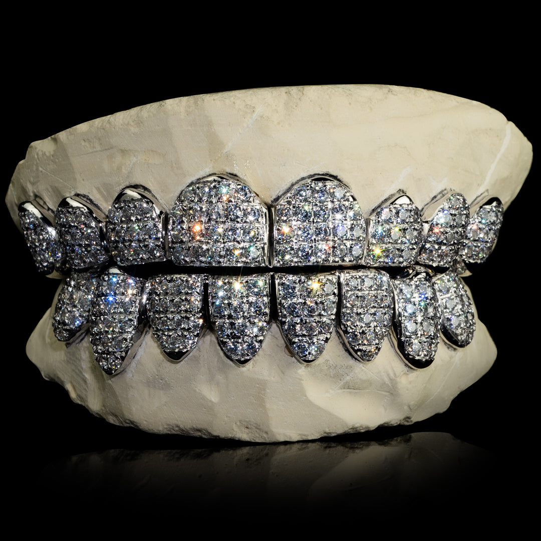 Custom Moissanite Diamond Grillz | Moissanite Grill (Straight Set ...