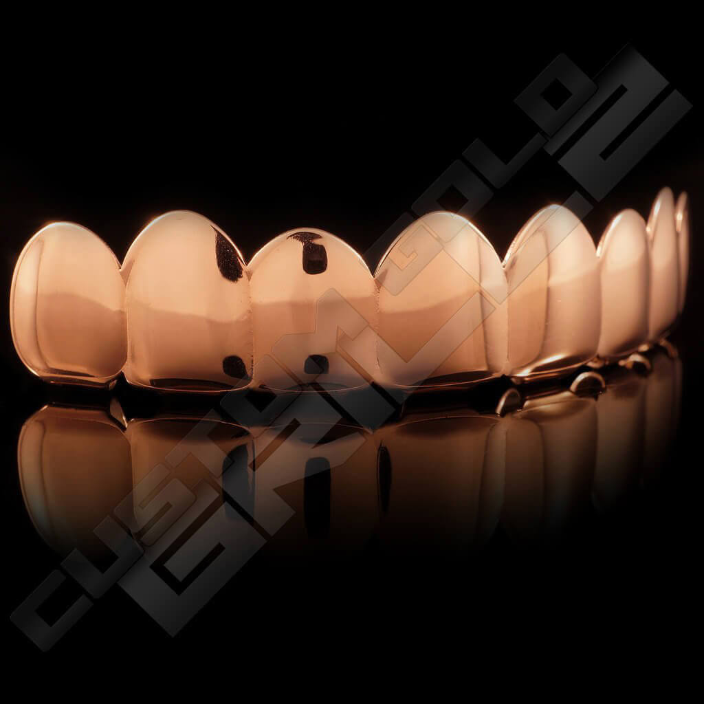 Get Rose Gold Tooth Premium Grillz Online - Custom Gold Grillz