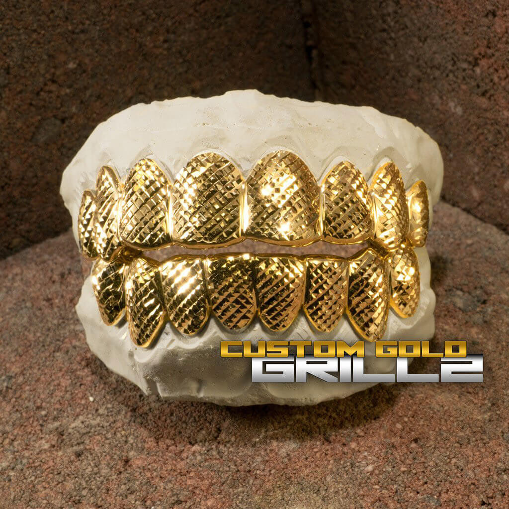 Buy Solid Gold Diamond Cut Grillz - Custom Gold Grillz