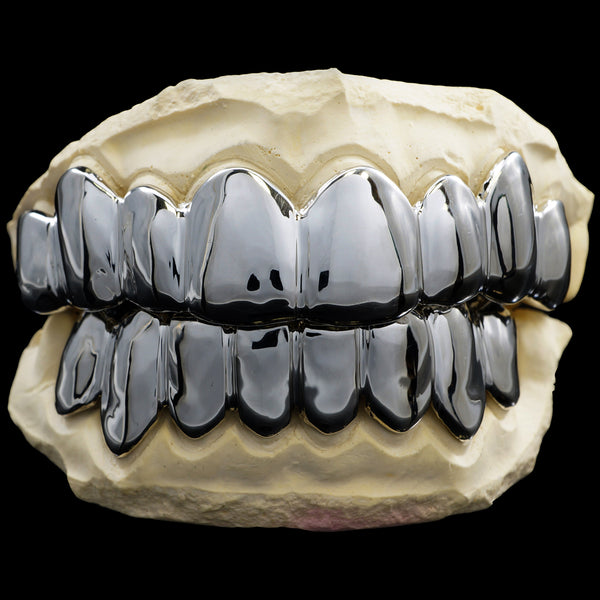 Custom Silver Teeth Covers Real – Top & Bottom Teeth, Hip Hop Style ...