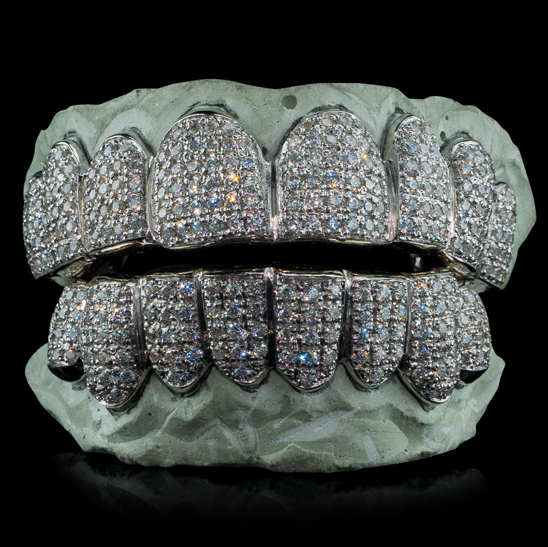 Custom Moissanite Diamond Grillz | Moissanite Grill (Straight Set ...