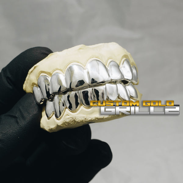 Buy Sterling Silver Grillz & White Gold Teeth - Custom Gold Grillz