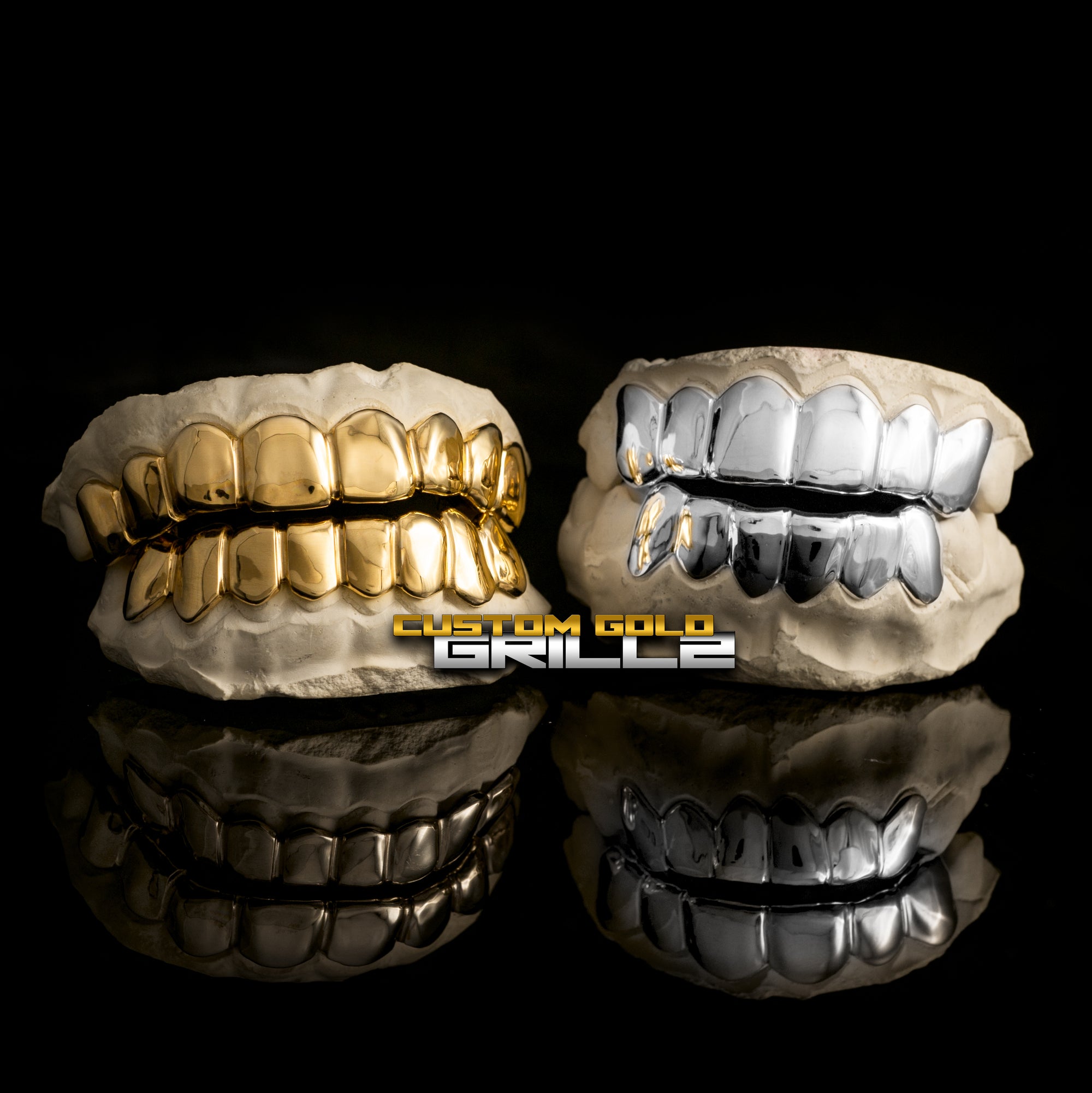 Buy Sterling Silver Grillz & White Gold Teeth - Custom Gold Grillz